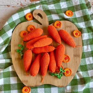 Knitted Baby Carrots – Play Food, Kitchen Decor, Pretend Play ...