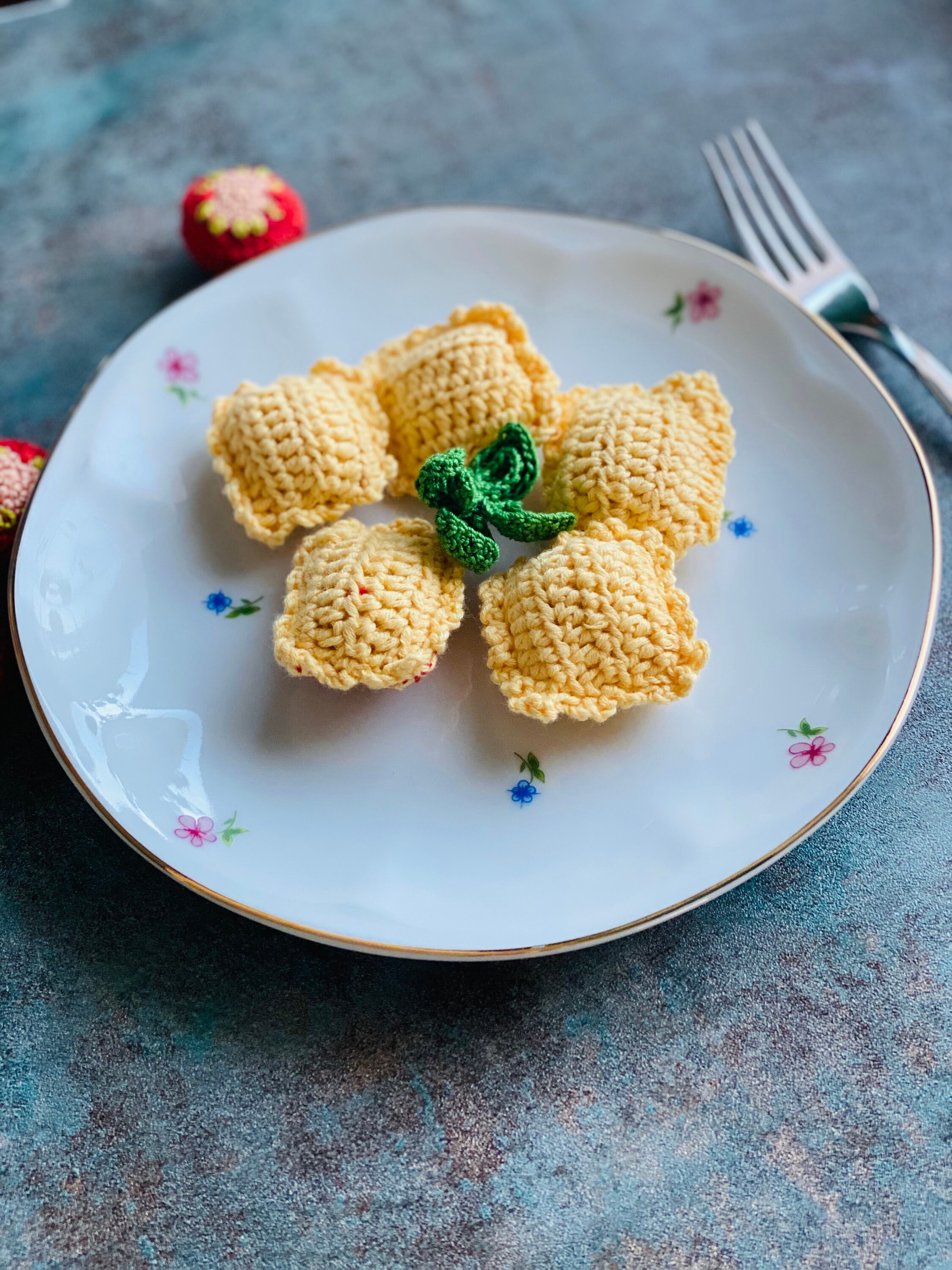 Crochet Italian Ravioli With Basil, Dinner Set for Cooking Fun ...