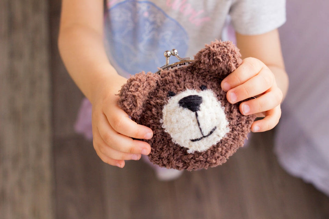 Crochet Teddy Bear Purse, Eco Frendly, Plush Wallet, Birthday Present ...