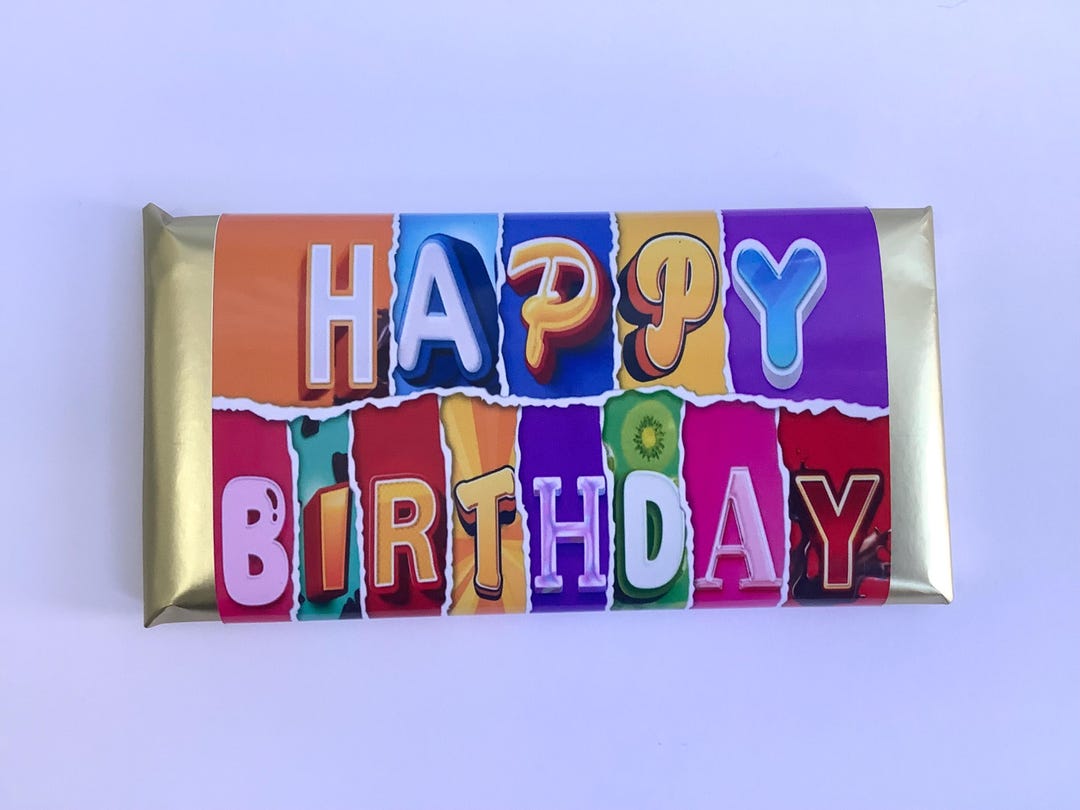PERSONALISED Chocolate Bar Wrapper, Personalised Thank You, Birthday ...