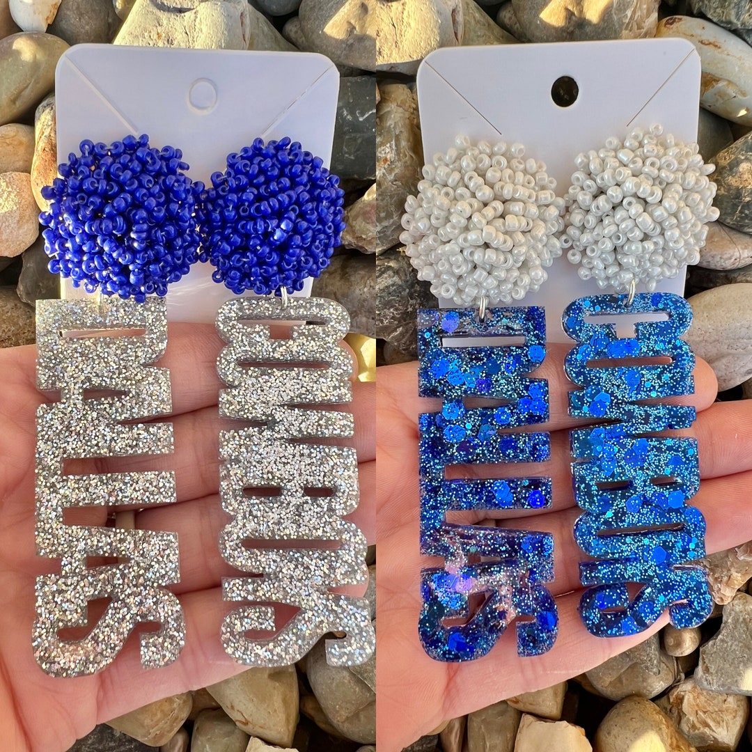 Dallas Cowboy Seed Bead Topper Dangle Earrings - Etsy