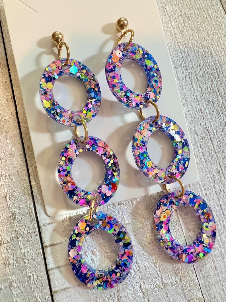 Blue Confetti Chain Dangles - Etsy