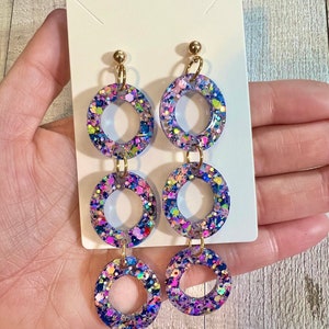 Blue Confetti Chain Dangles - Etsy