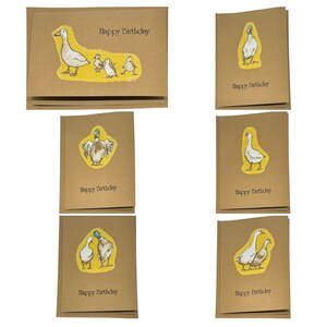 Duck Birthday Cards - Yellow Animal Fabric on Kraft Card. Card for Her ...