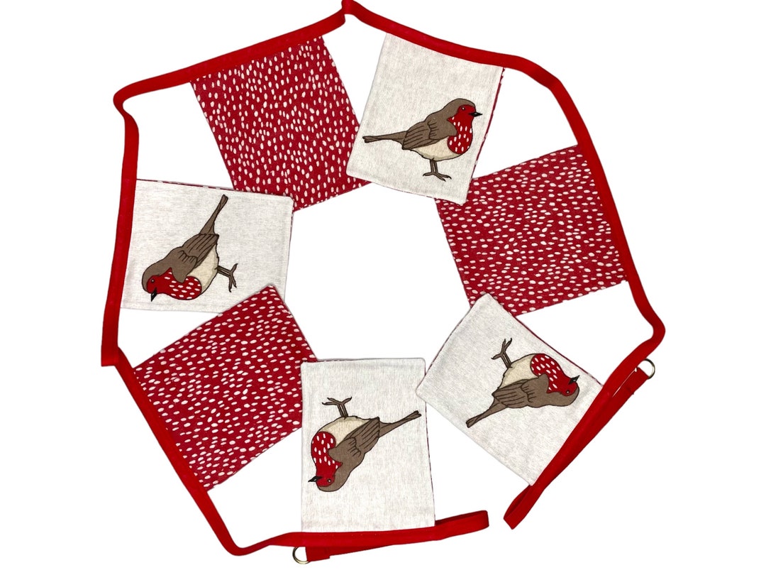 Christmas Robin Bunting. 2m Garland Decoration. Nursery Bedroom Wall ...