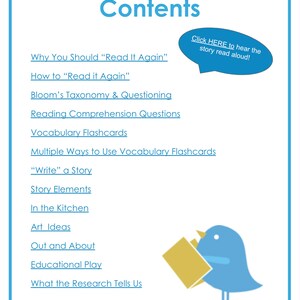Wordy Birdy - Beyond the Book Resources - Reading Readiness Activities ...