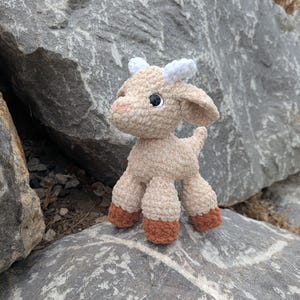 Swanli the Baby Goat Crochet Plushie, Kid Goat Stuffed Animal, Soft ...