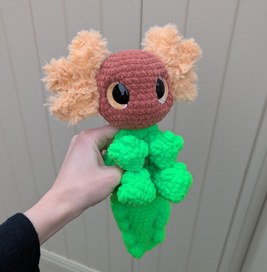 Sunflower Axolotl Crocheted Plushie, Axolotl Snuggler Toy, Cute Gift ...