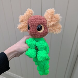 Sunflower Axolotl Crocheted Plushie, Axolotl Snuggler Toy, Cute Gift ...