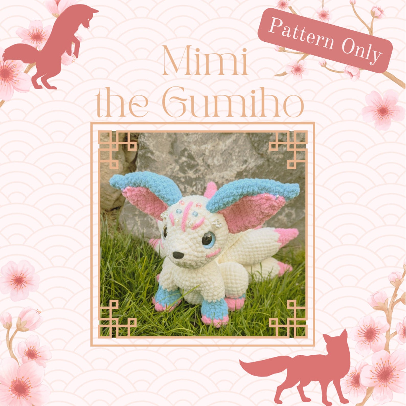 Mimi the Gumiho Crochet Pattern, Nine Tailed Fox Amigurumi, Kitsune ...