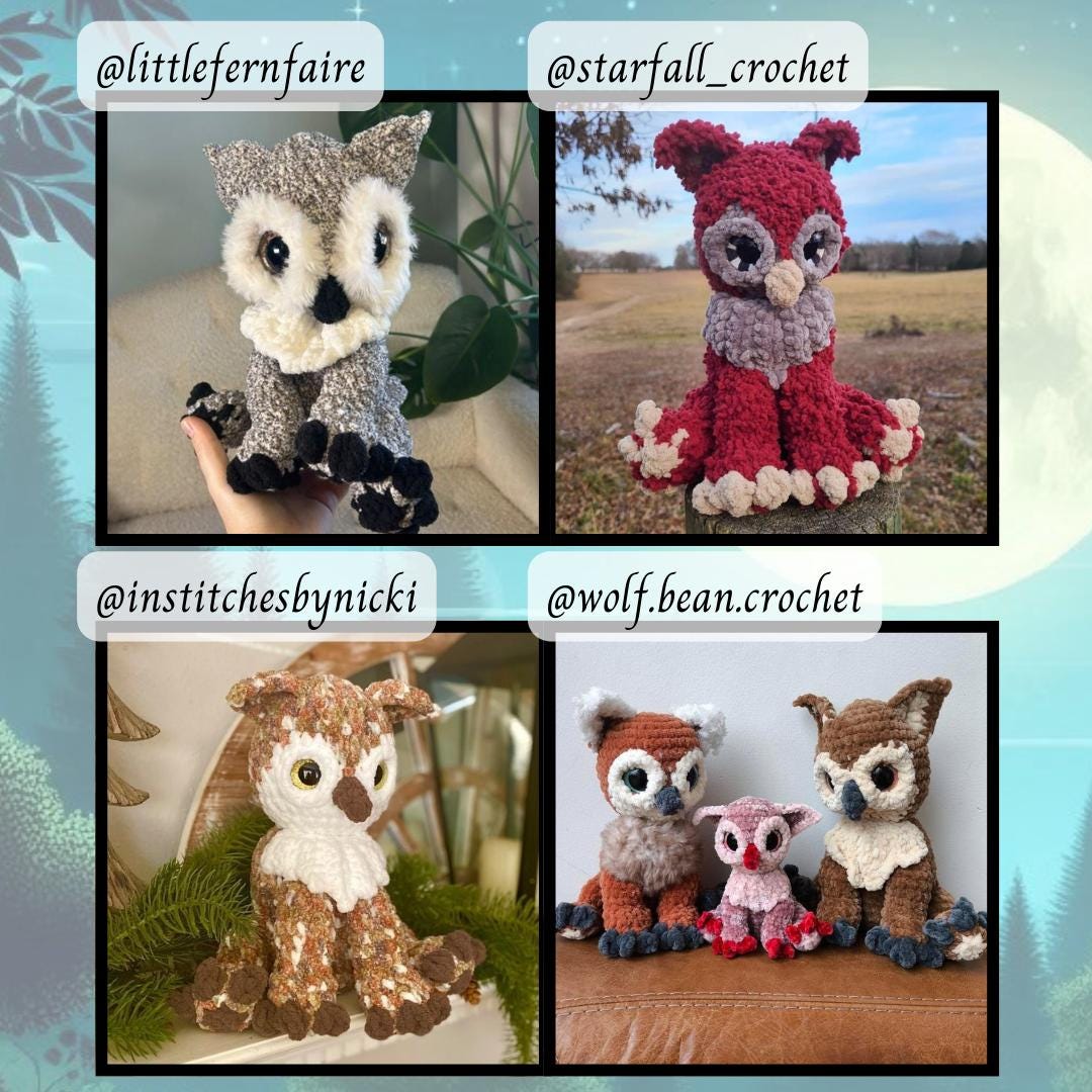 Owlbert the Owl Bear Cub Crochet Pattern, PDF Pattern Digital Download ...