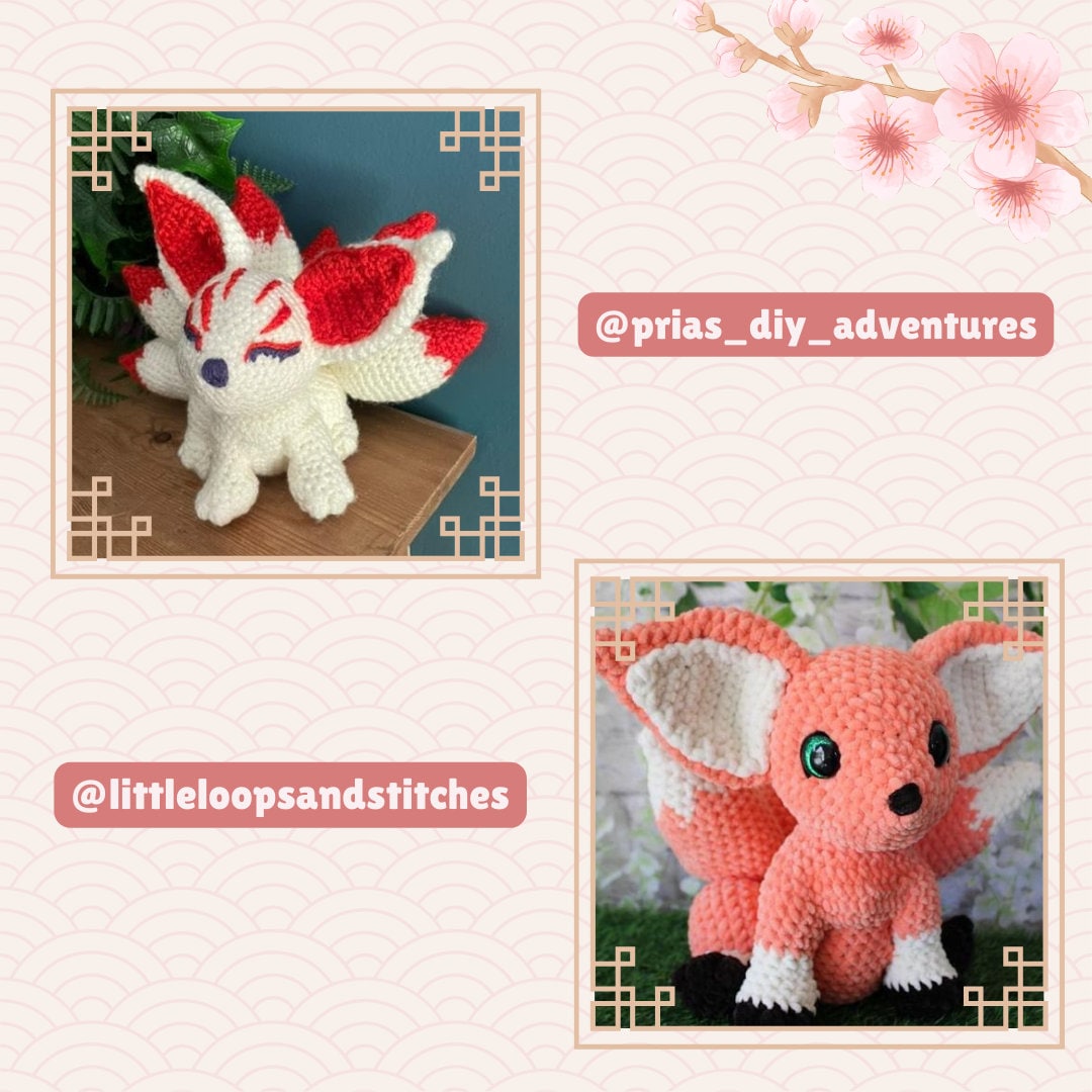Mimi the Gumiho Crochet Pattern, Nine Tailed Fox Amigurumi, Kitsune ...