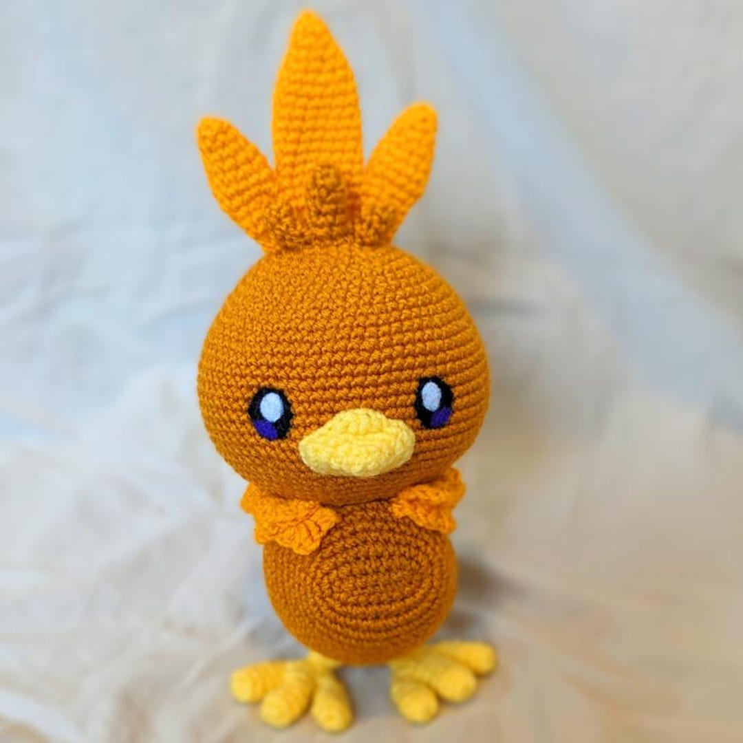 Fire Chick Crocheted Plushie, Ready to Ship, Anime Lover Gift, Torch ...