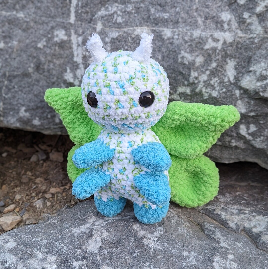 Crocheted Floral Moth Plush, Flower Moth Amigurumi, Soft Chenille ...