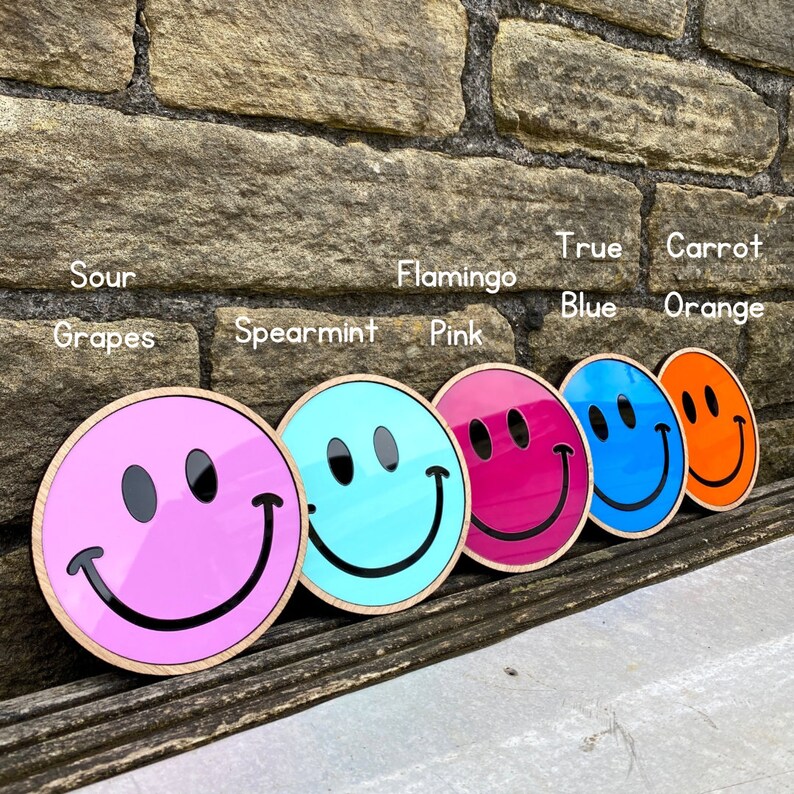 Happy Face Sign | Smile Face Decor | Teen Bedroom Decor | Colourful ...