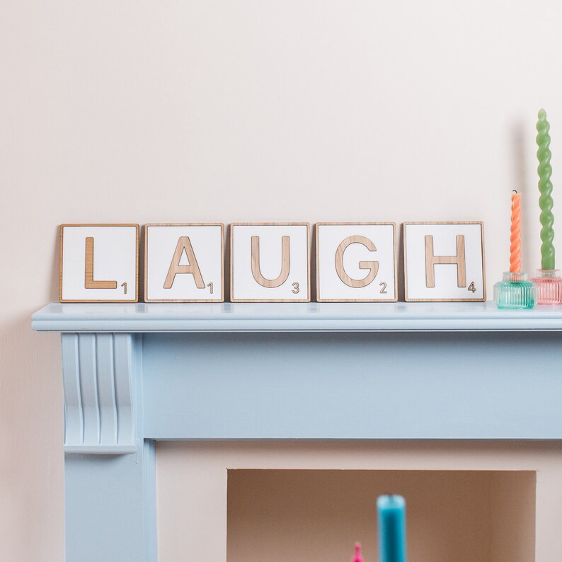 Personalised Giant Scrabble Letter Wall Decoration | Colourful Letter ...
