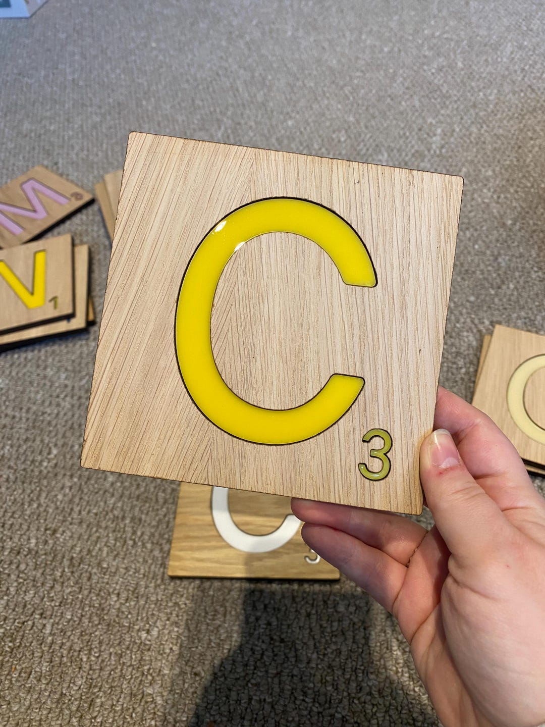 Giant Wooden Scrabble Tile Letter C | SAMPLE - Etsy