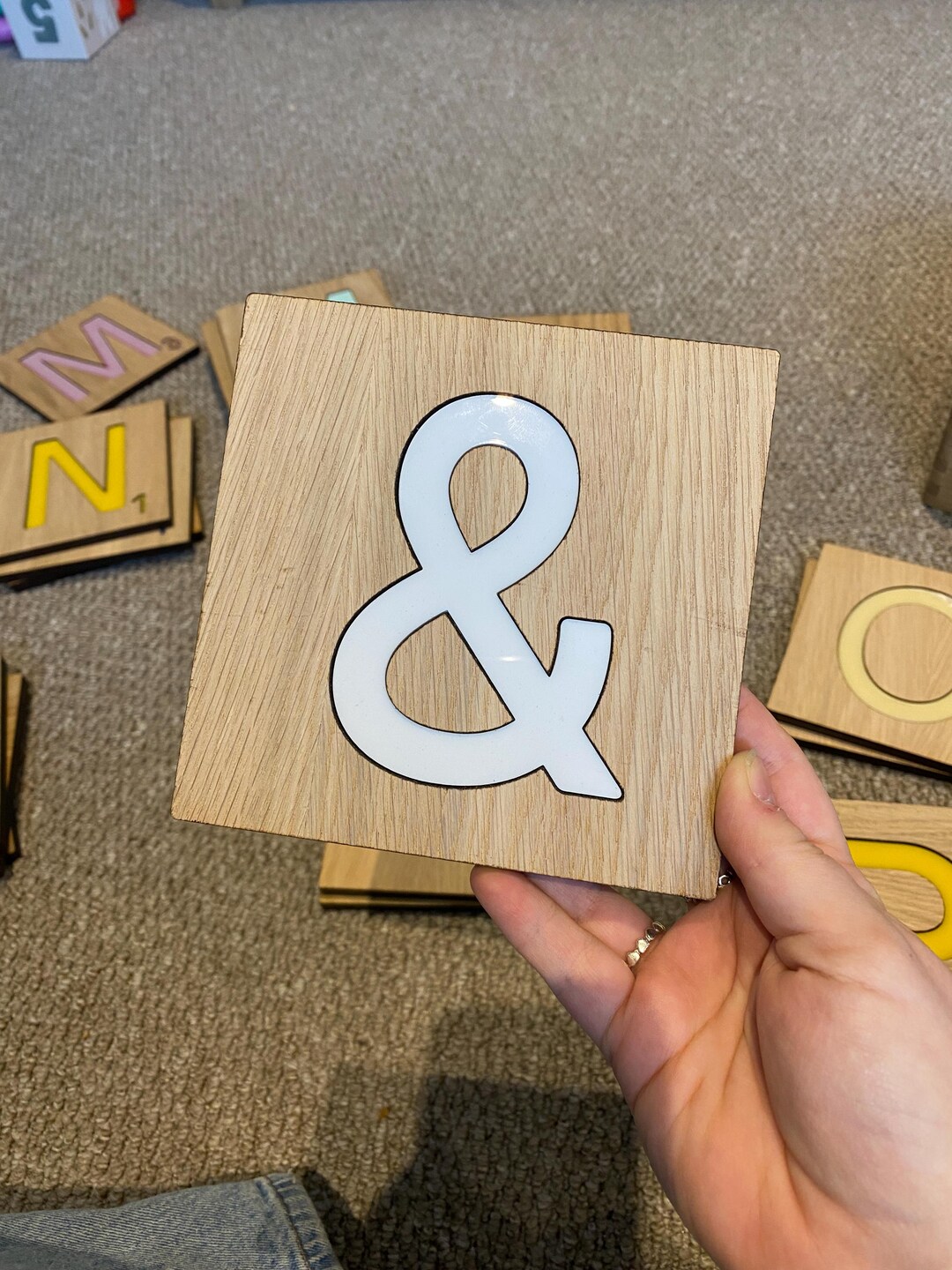 Giant Wooden Scrabble Tile Letter '&' | SAMPLE - Etsy