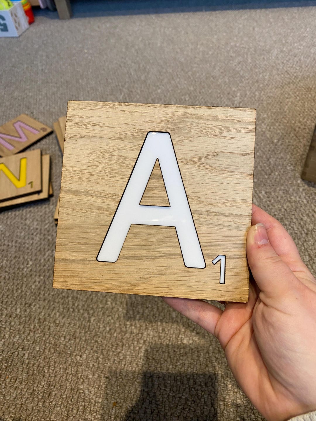 Giant Wooden Scrabble Tile Letter A | SAMPLE - Etsy UK