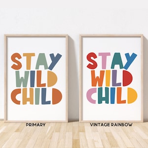 Stay Wild Child Print | Safari Playroom | Safari Nursery | Jungle ...