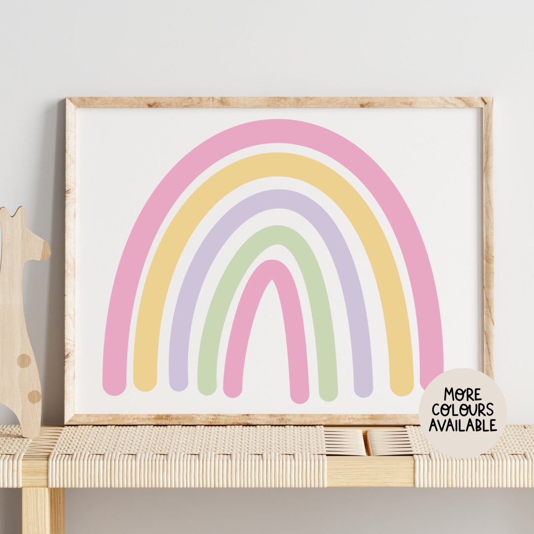 Scandi Rainbow Print Nursery Print Kids Bedroom Playroom Print Girls ...