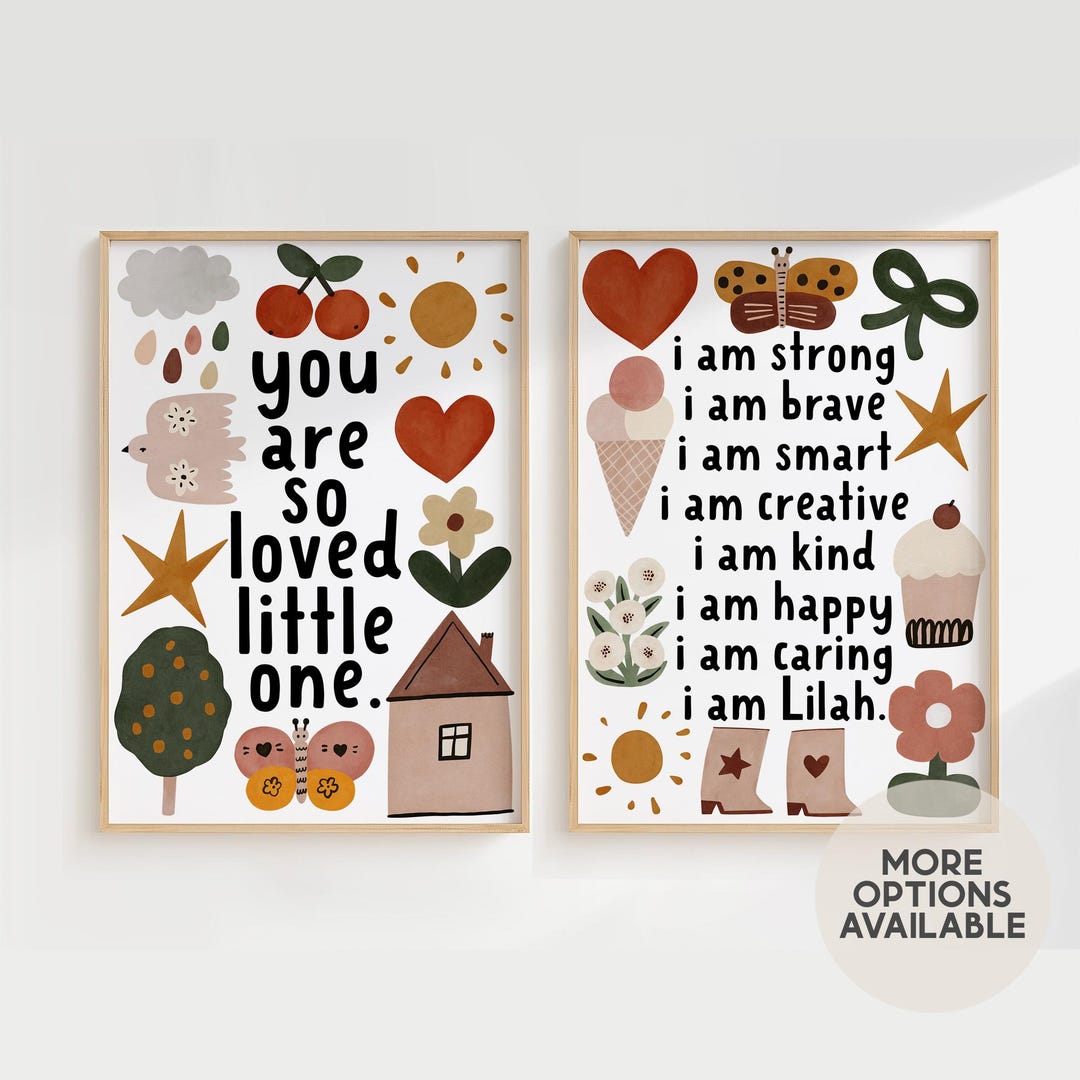Girls Positive Affirmations Print Set || Girls Bedroom Prints, Girls ...