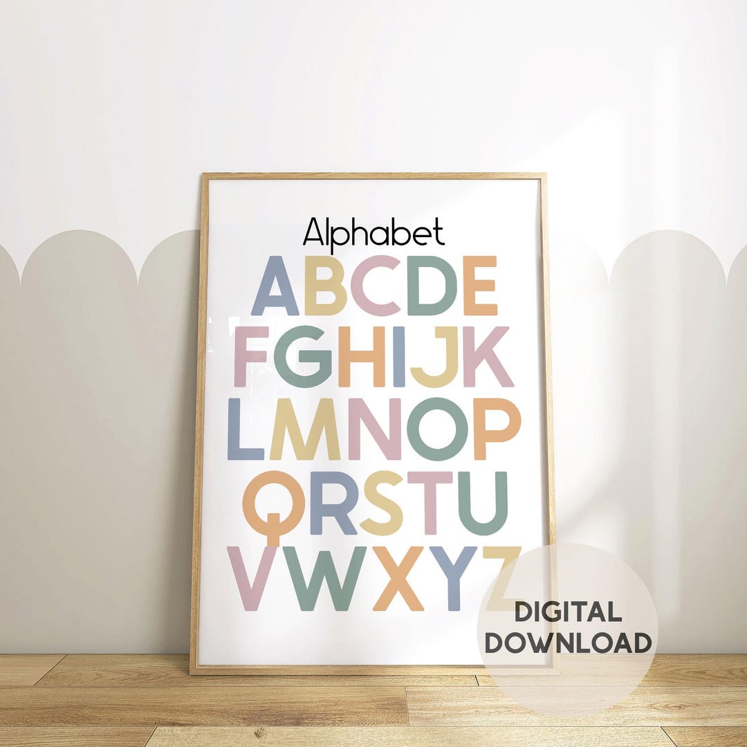 Alphabet Digital Download || Alphabet Poster, Classroom Poster ...