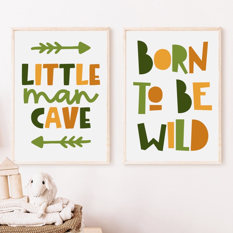 Boys Print Set Little Man Cave Born to Be Wild Boys - Etsy
