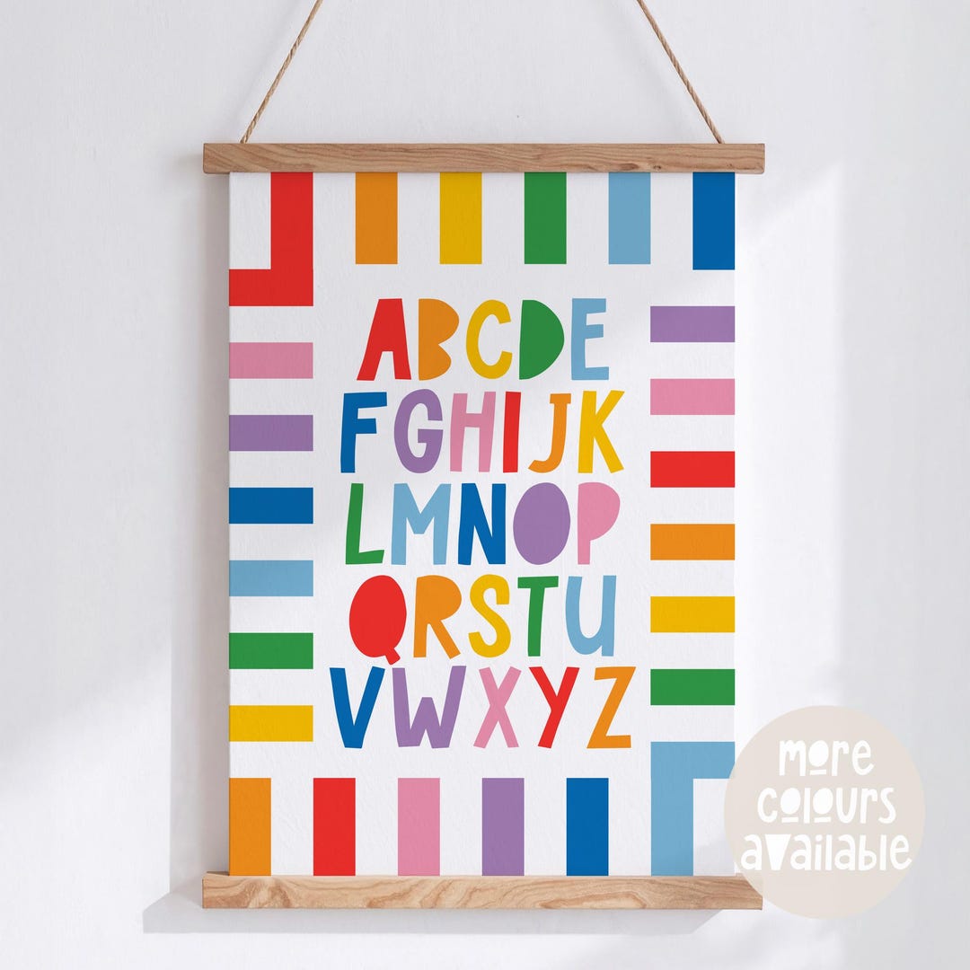 Alphabet Print || Kids Learning Print, Educational Poster, Classroom ...