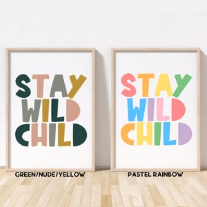 Stay Wild Child Print | Safari Playroom | Safari Nursery | Jungle ...