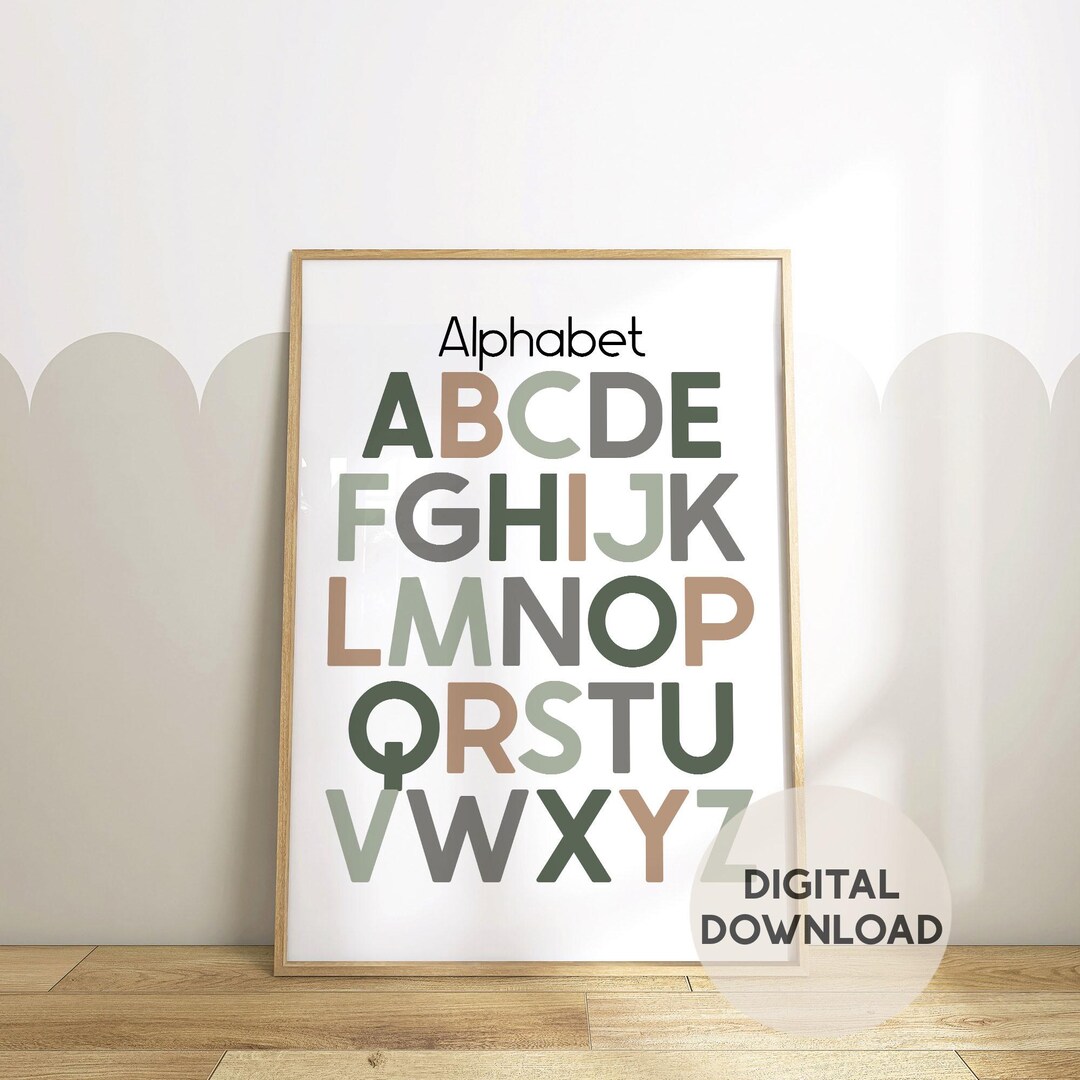 Alphabet Digital Download || Alphabet Poster, Classroom Poster ...