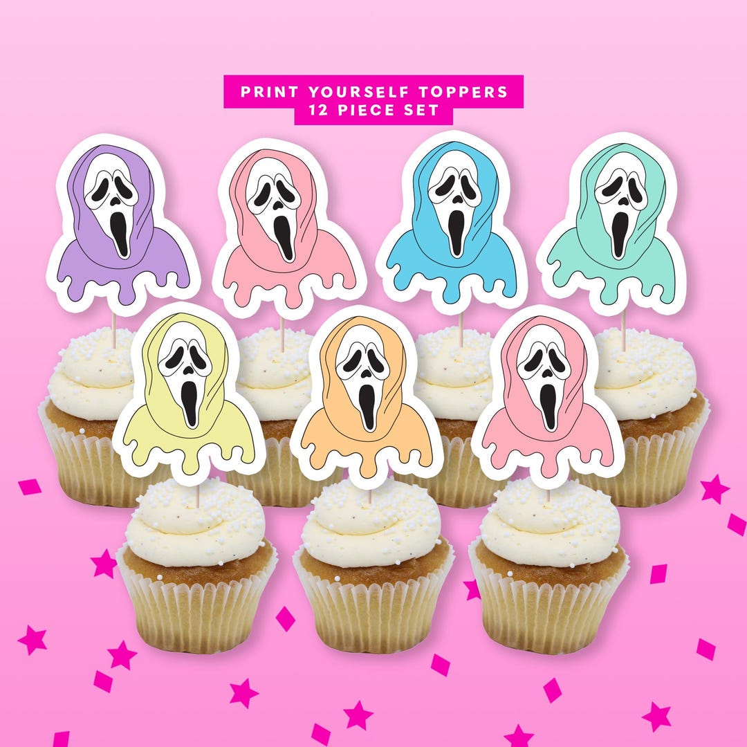 Scream Ghost Face Digital Download Cupcake Toppers / Printable DIY ...