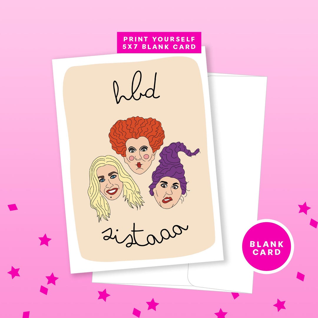 Hocus Pocus Digital Download Birthday Card | Printable DIY Greeting ...