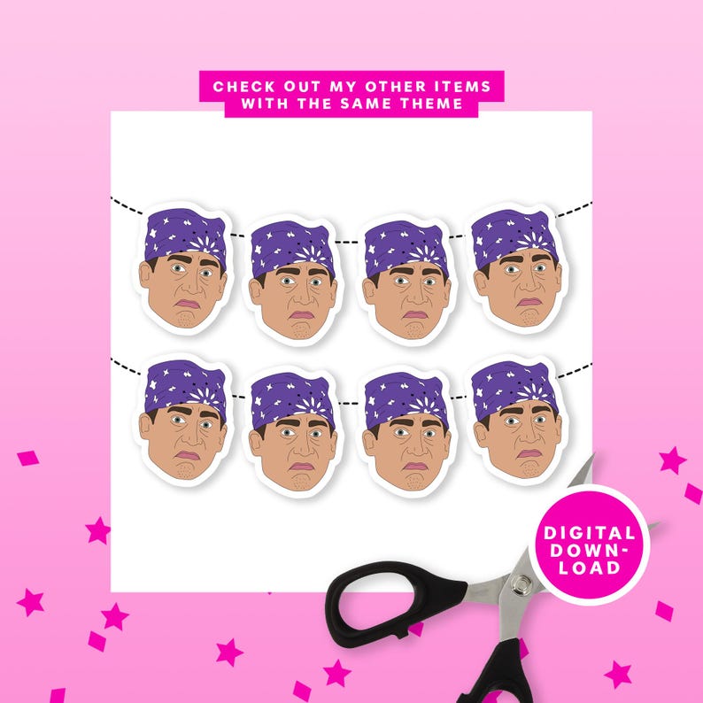 The Office Prison Mike Digital Download Cupcake Toppers / Printable DIY ...