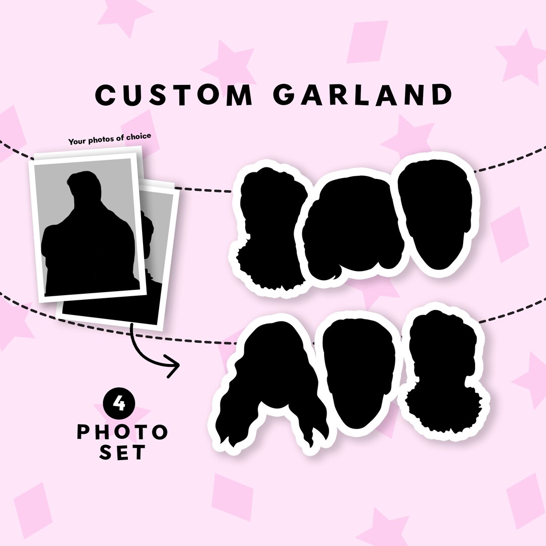 Custom 4 Face Photo Digital Download Garland / Printable DIY - Etsy