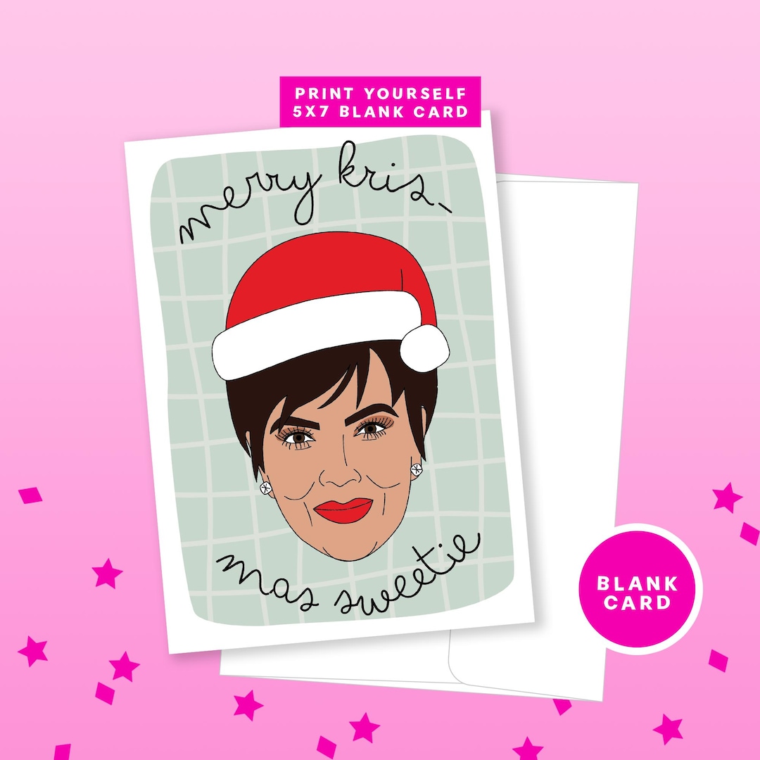 Kris Jenner Kardashians Christmas Card - Hand-illustrated Digital ...