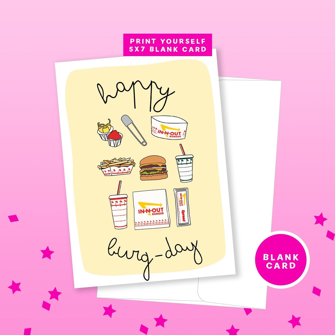 In N Out Digital Download Birthday Card | Printable DIY Greeting Card ...