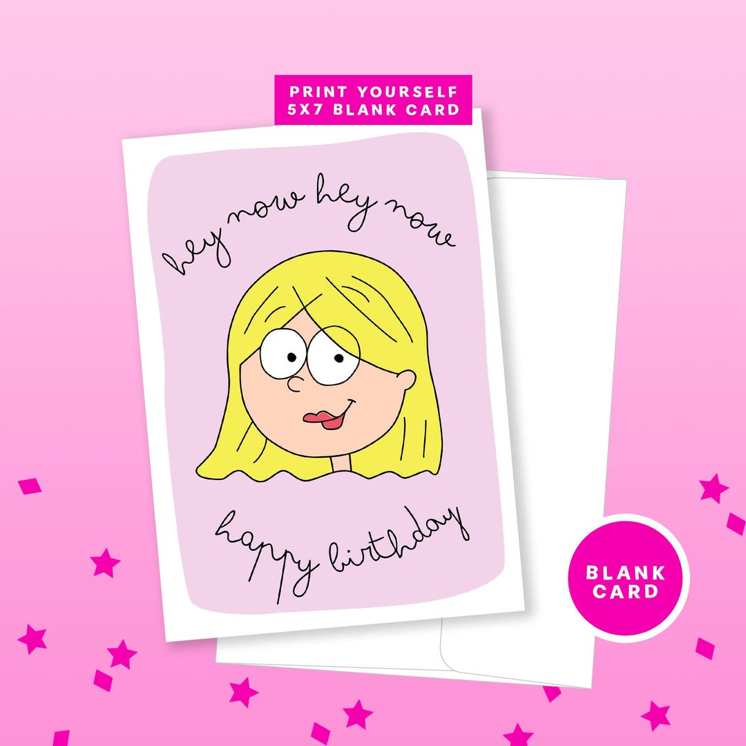 Cartoon Lizzie Mcguire Digital Download Birthday Card | Printable DIY ...