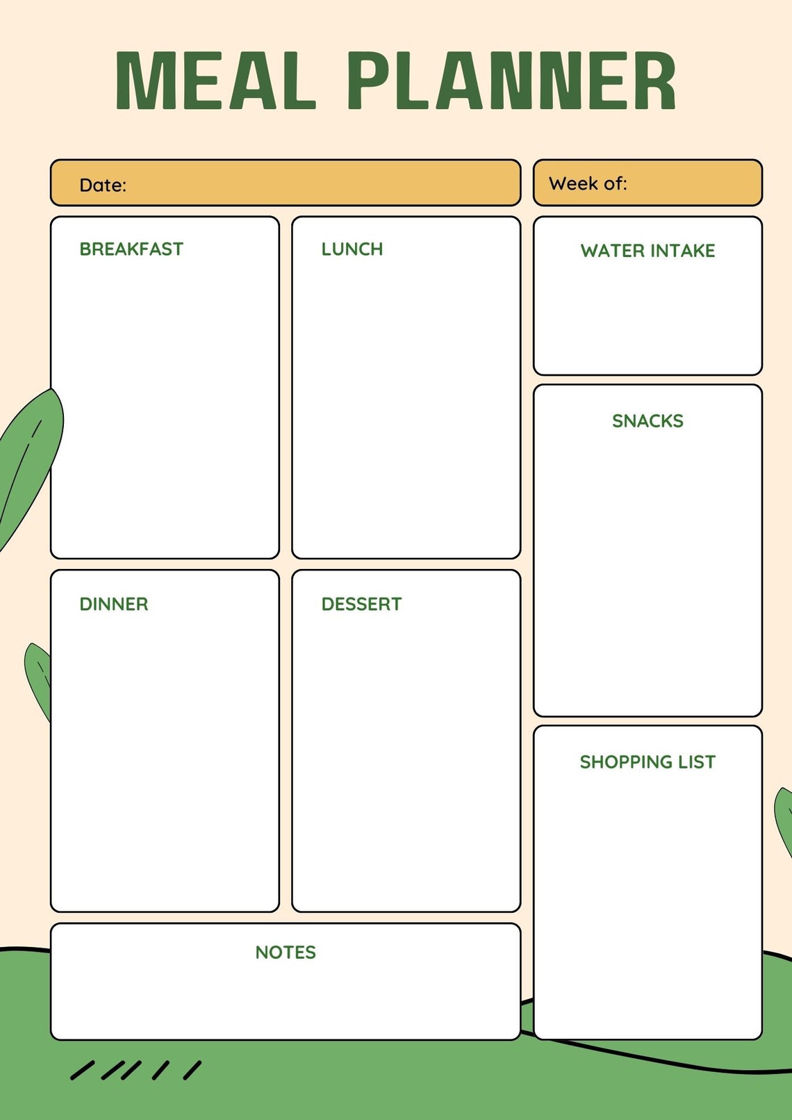 Daily Meal Planner – Digital Download - Etsy