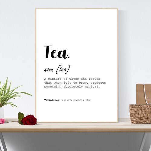 Tea Definition Print - Etsy UK