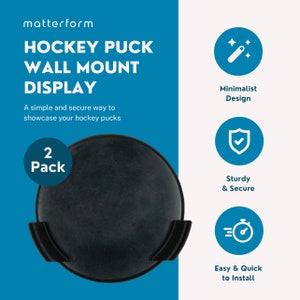 Hockey Puck Wall Mount Display (2 Pack) | Wall Rack Holder Brackets for ...