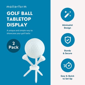 Golf Ball Tabletop Display Stand 2 Pack Desktop Golf Tee Holder for ...