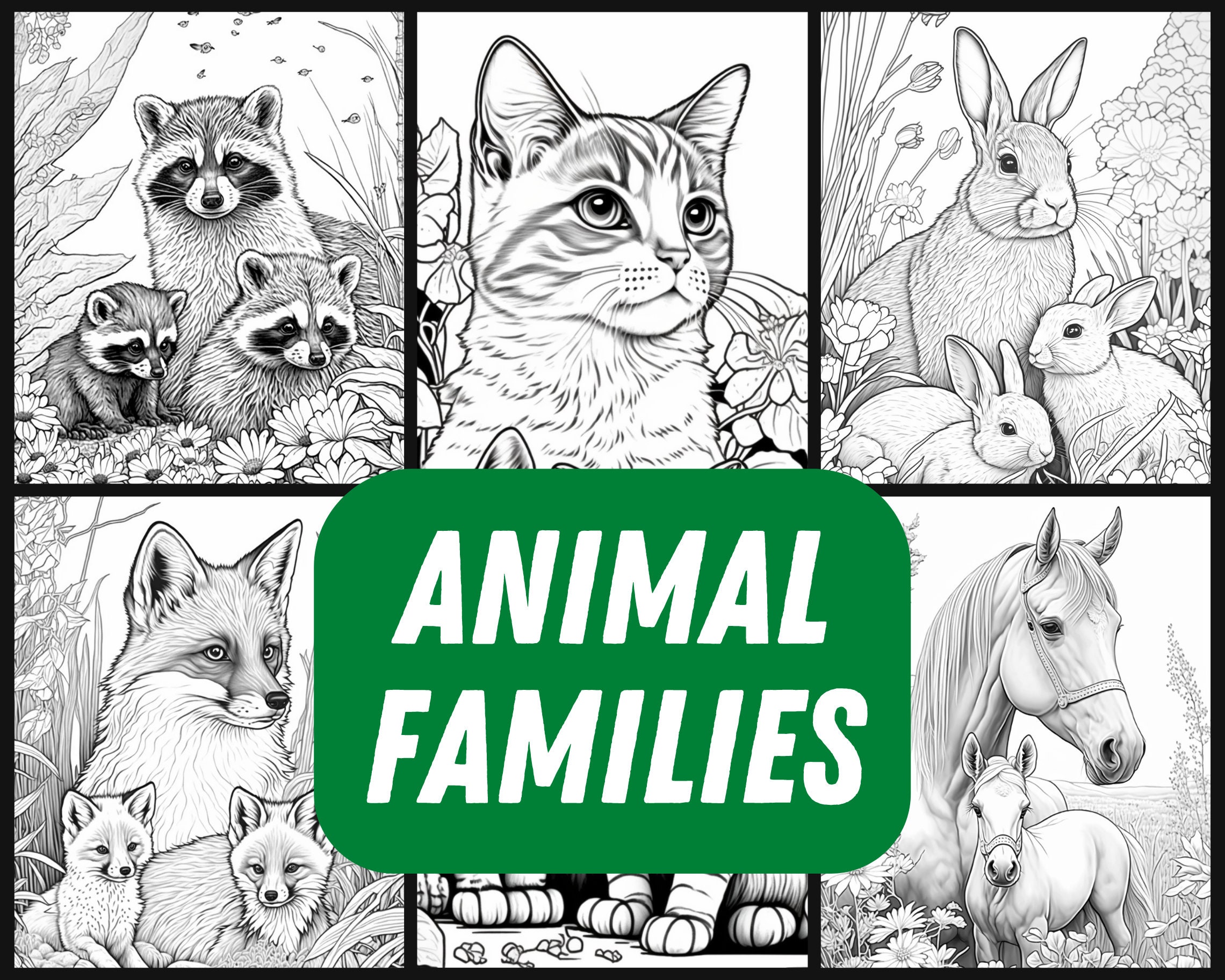 Animal Family Coloring Pages