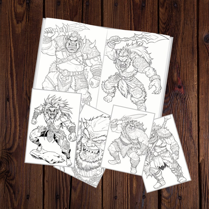 8 Coloring Pages of Anime Orcs Instant Download Printable PDF in ...