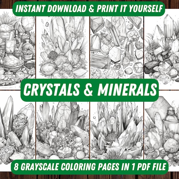 Coloring Pages Printable Adults Crystals - Etsy