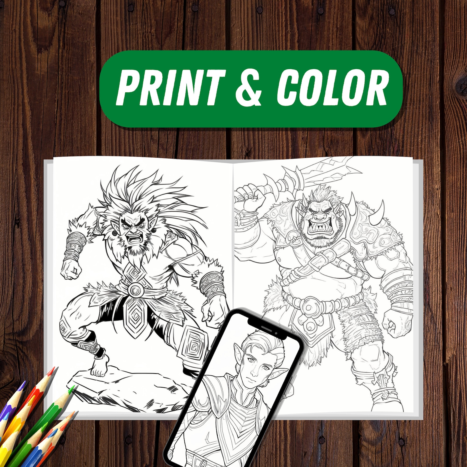 8 Coloring Pages of Anime Orcs Instant Download Printable PDF in ...