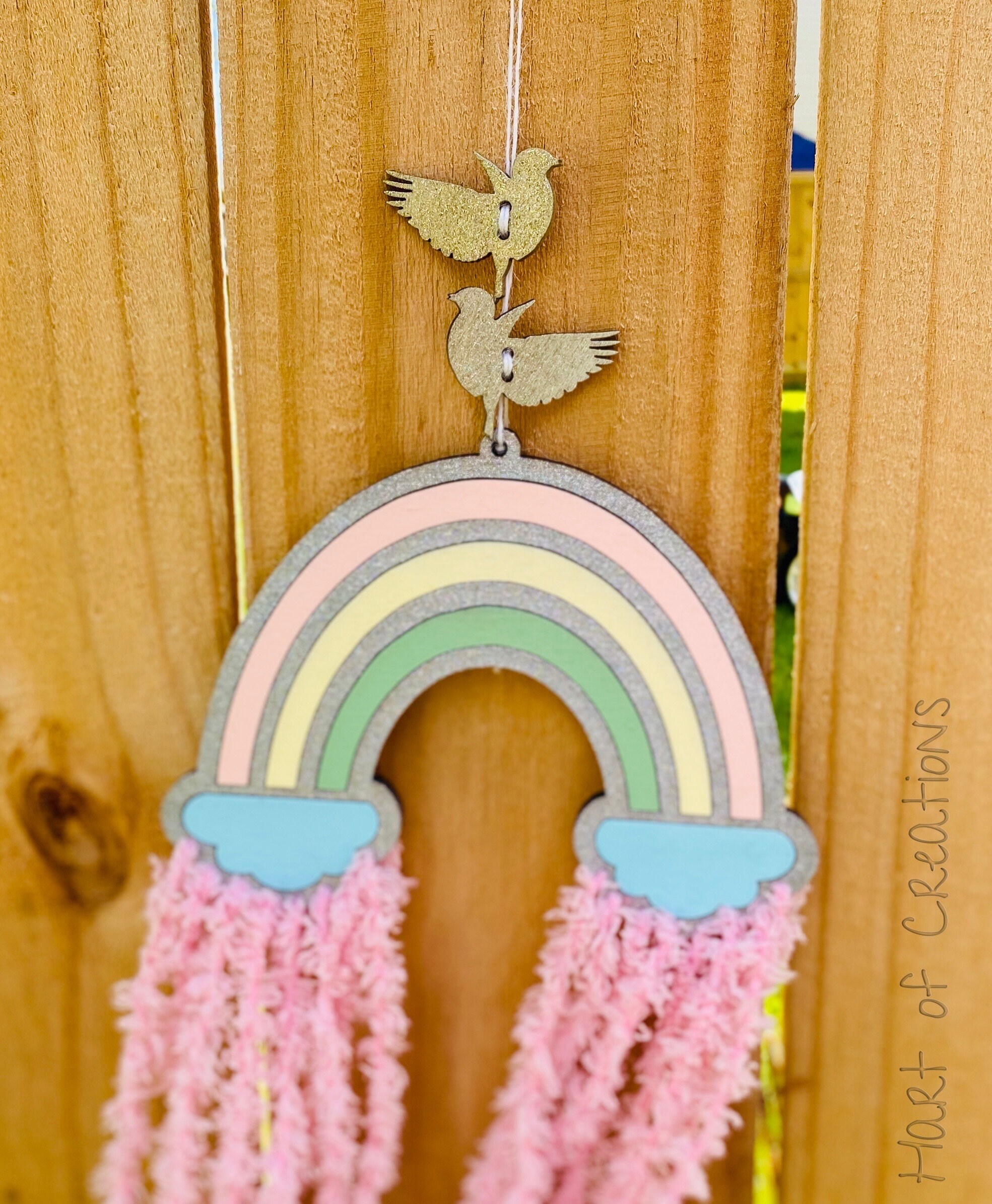 Digital File Rainbow Hanger | Rainbow With Tassel | Rainbow With Birds ...