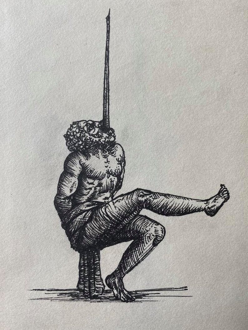 Torture Series IMPALED black Ink Drawing A5 Original Copy - Etsy