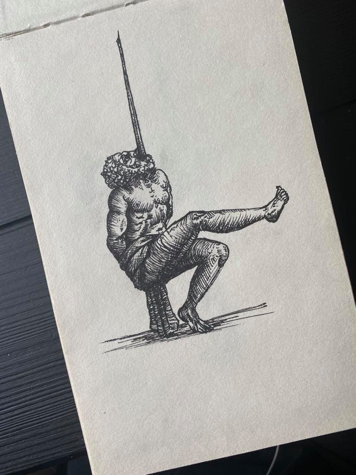 Torture Series Impaled Black Ink Drawing A5 Original Copy Etsy