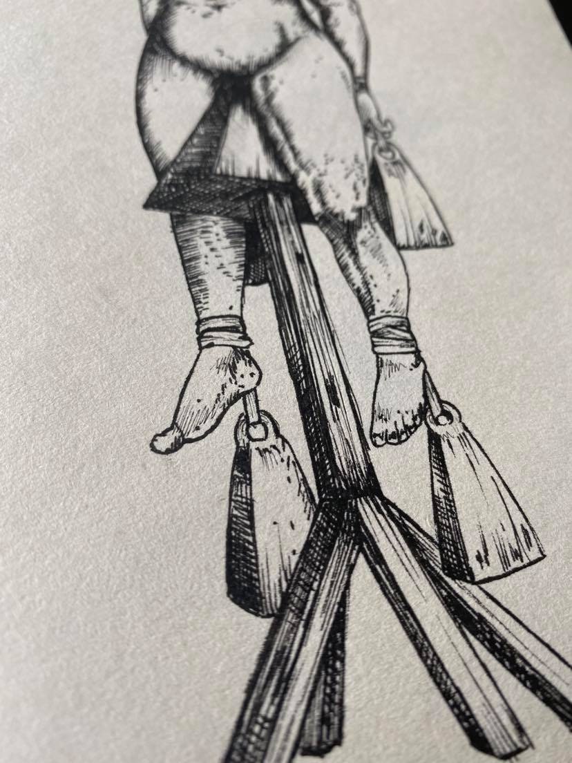 Torture Series STRADDLED black Ink Drawing A5 Original - Etsy UK